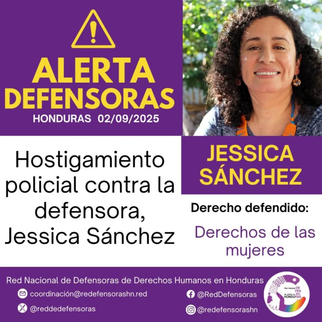 #AlertaDefensoras | Hostigamiento policial contra Jessica Sánchez ...